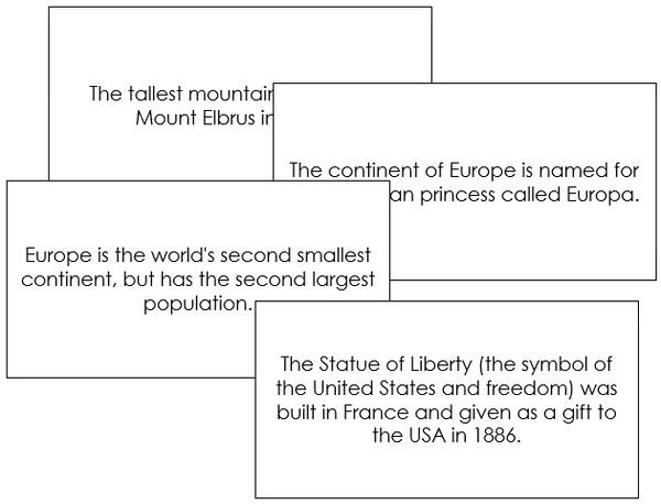 Europe Fun Facts - Montessori Print Shop Digital Download