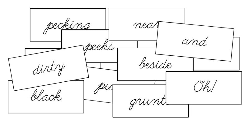 Farm Game Labels (Cursive) - Montessori Print Shop