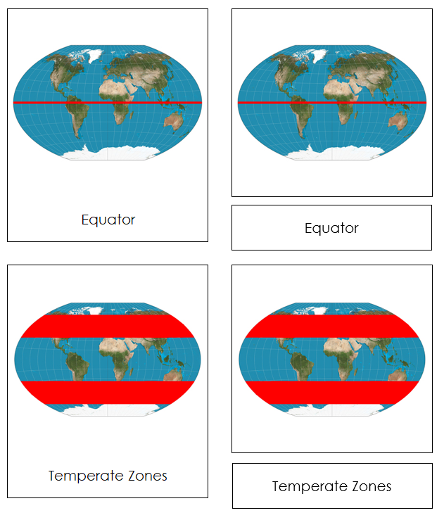 Geographic Coordinate System Cards - Montessori Print Shop