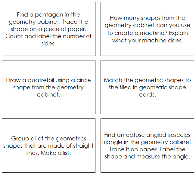 Geometric Shape Command Cards - Montessori Print Shop Digital Download