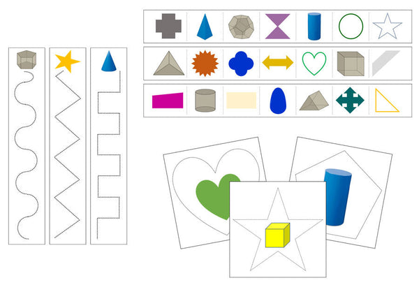 Geometric Shapes & Solids Cutting Work - Montessori Print Shop