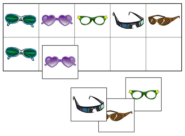 Glasses Match-Up & Memory Game - Montessori Print Shop