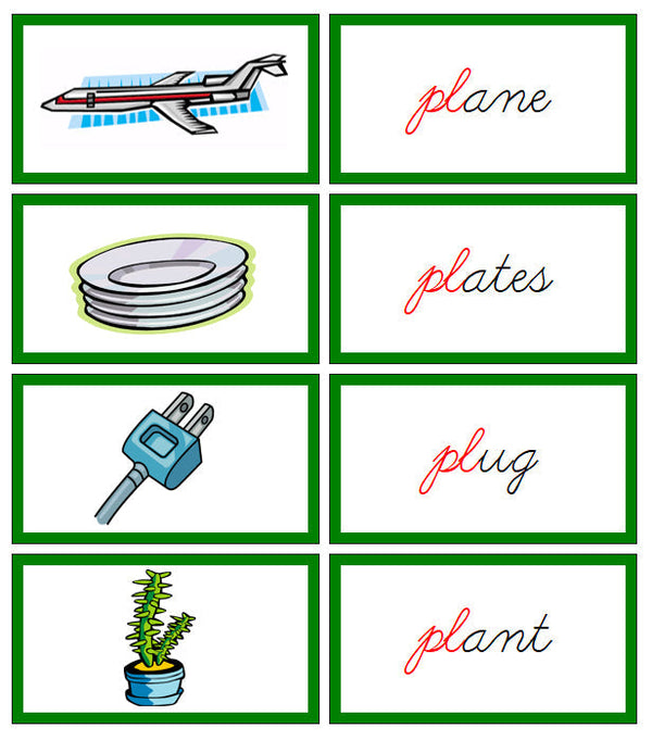 Green Blends & Digraphs Set 1 (cursive) - Montessori Digital Download ...