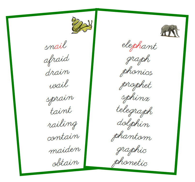 Green Series - Cursive - Montessori Print Shop