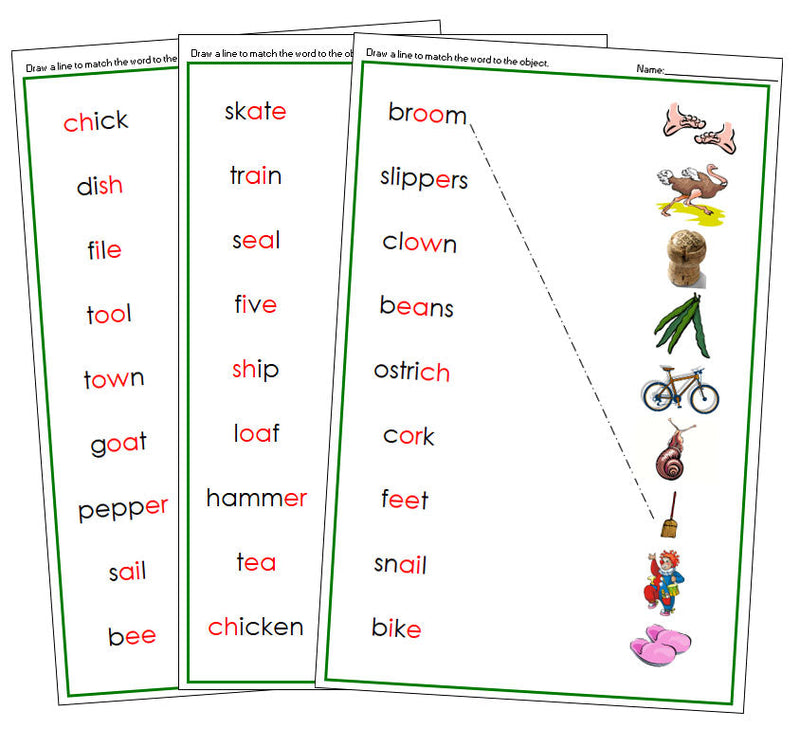 Green Phonogram Word & Picture Match (Set 1) - Montessori Print Shop ...