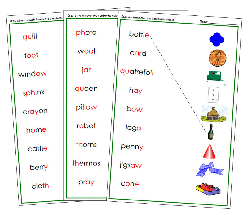 Green Phonogram Word & Picture Match (Set 2) - Montessori Print Shop ...