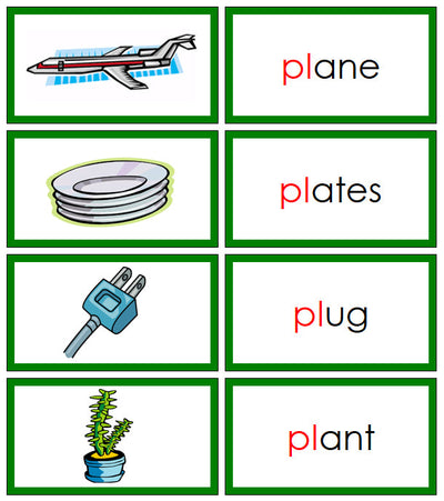 Green Phonogram Words & Picture Cards (Set 2) - Montessori Print Shop