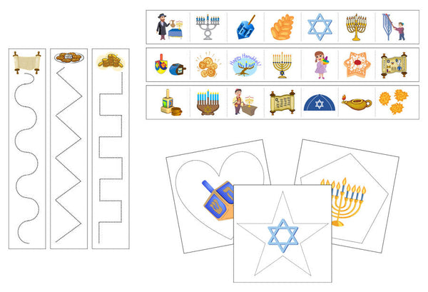 Hanukkah Cutting Work - Montessori Print Shop