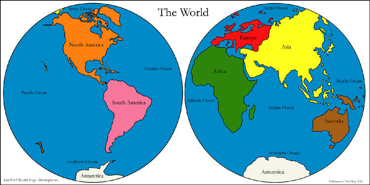 World Hemispheres: Maps & Masters - Montessori Print Shop