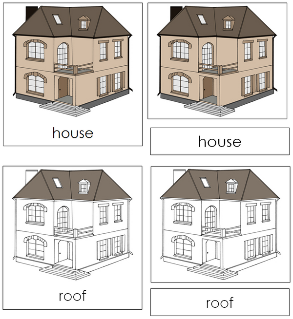 House Nomenclature Cards - Montessori Print Shop