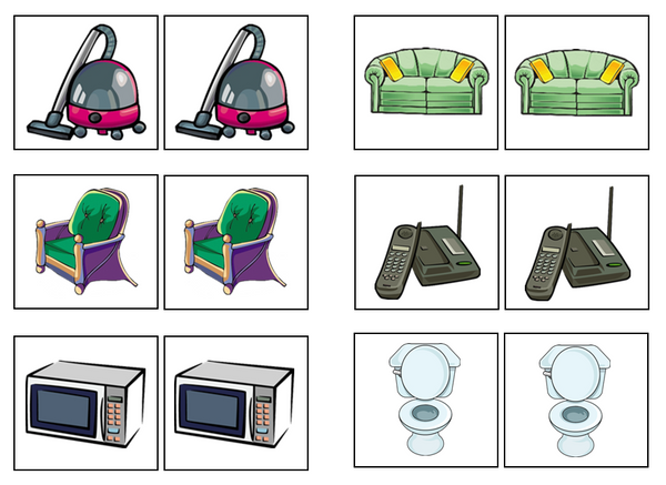 Household Items Match-Up & Memory Game - Montessori Print Shop