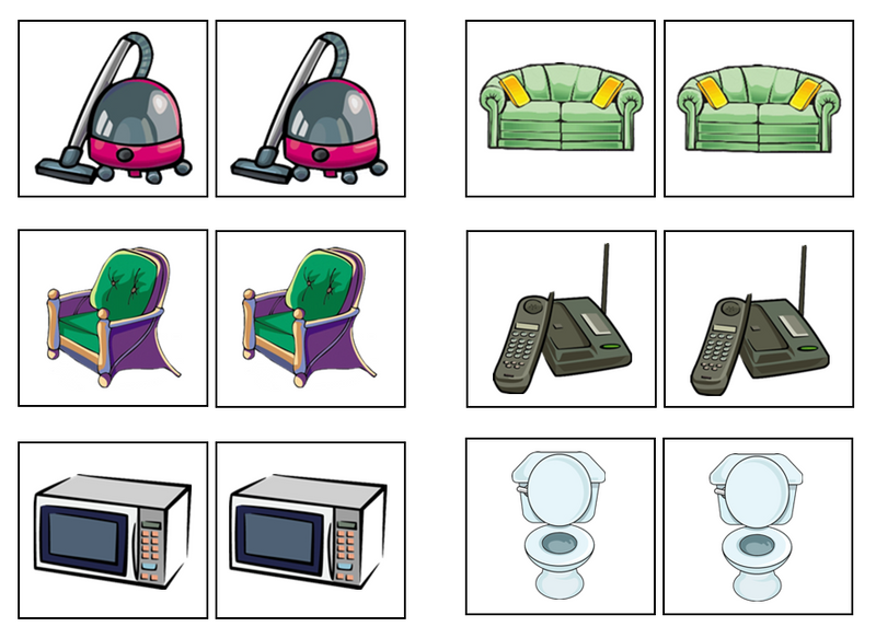 Household Items Match-Up & Memory Game - Montessori Print Shop