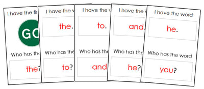 I Have, Who Has Game Sight Words - Montessori Print Shop