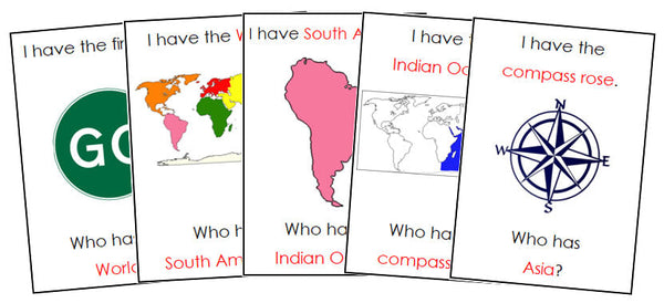 World Geography - I Have, Who Has Game - Montessori Print Shop