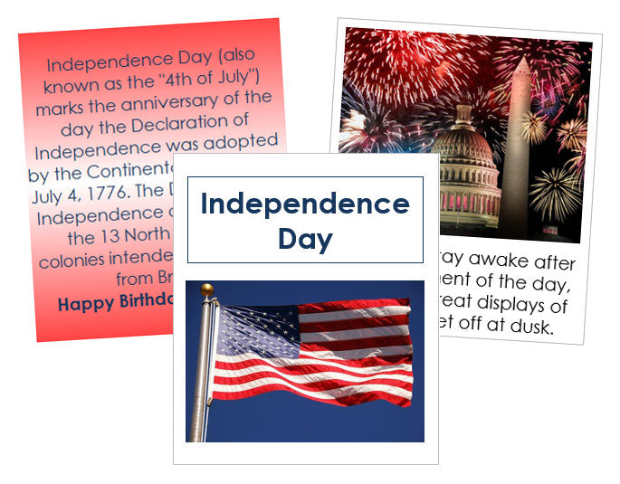 Independence Day Cards & Booklet - Montessori Print Shop Digital Download