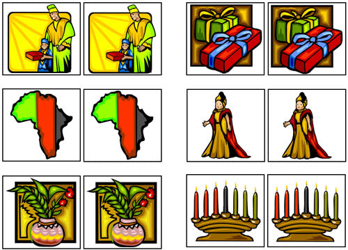 Kwanzaa Match-Up & Memory Game - Montessori Print Shop Digital Download