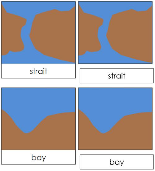 Land & Water Form Cards (b/b) - Montessori Print Shop