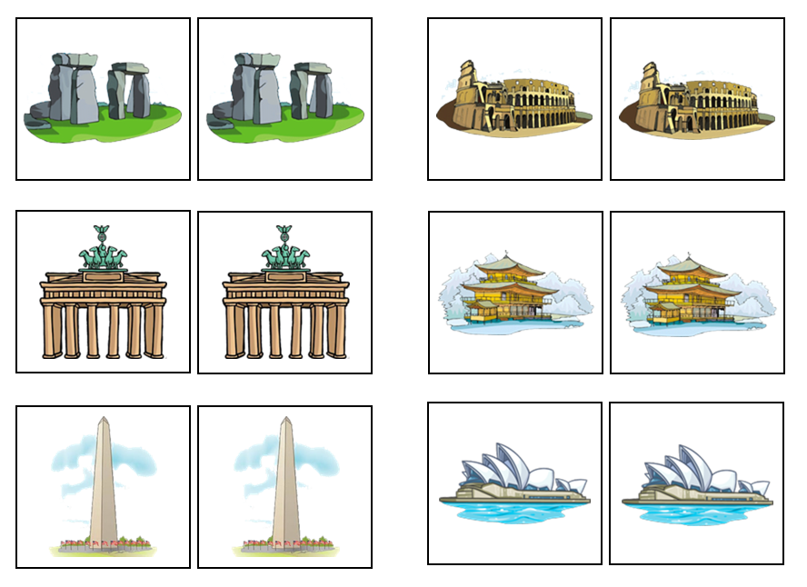 Landmark Match-Up & Memory Game - Montessori Print Shop Digital Download