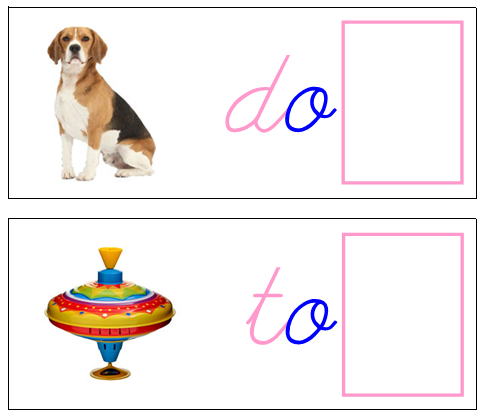 Montessori Moveable Alphabet Ending Sound Cards (cursive) - Pink/Blue ...