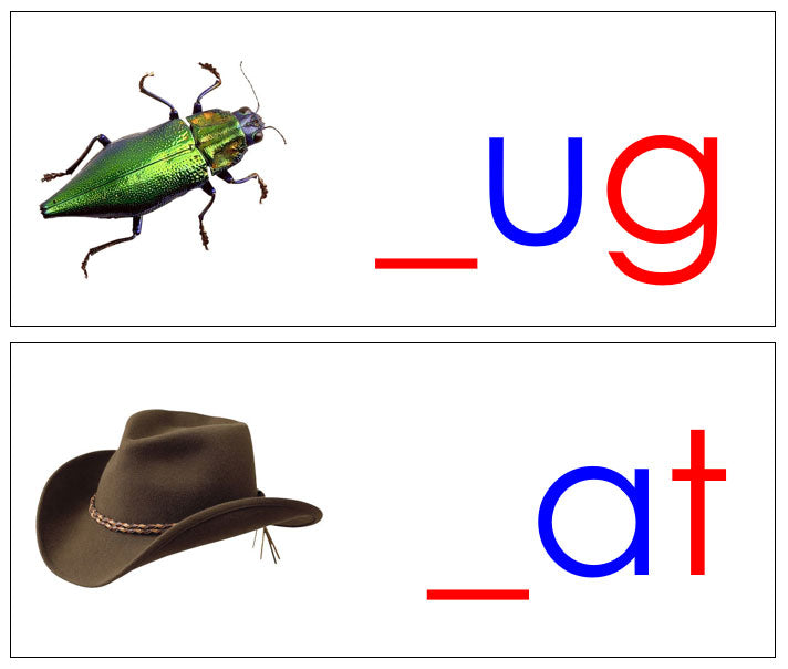 Moveable Alphabet Vowel Sound Cards (wood-print) - Blue/Red ...