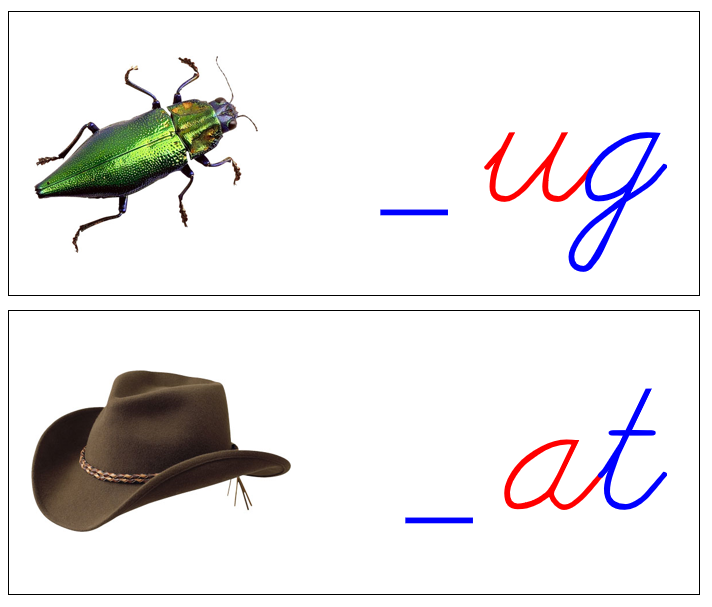 Montessori Moveable Alphabet Vowel Sound Cards (wood-cursive) - Pink ...