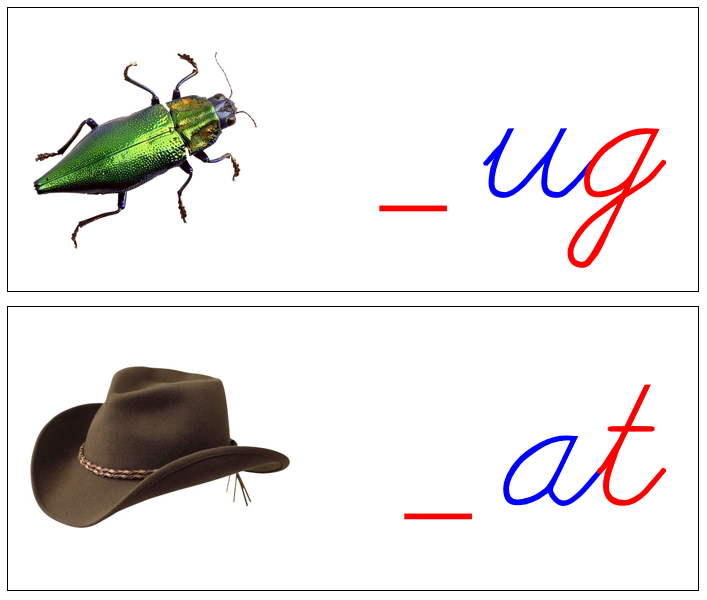 Montessori Moveable Alphabet Vowel Sound Cards (wood-cursive) - Pink ...