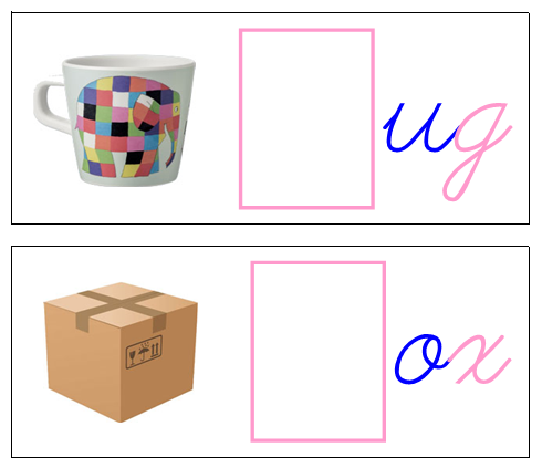 Moveable Alphabet Initial Sound Cards (cursive) - Pink/Blue ...