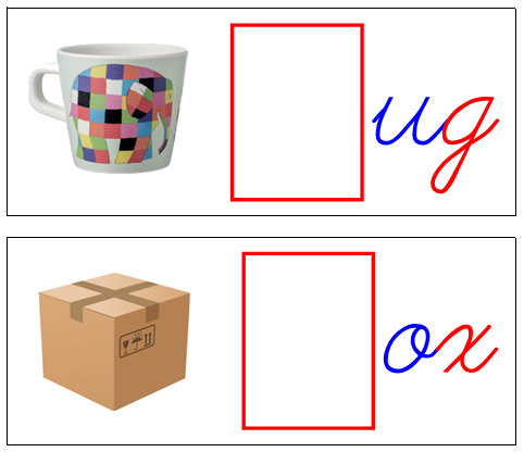 Moveable Alphabet Initial Sound Cards (cursive) - Red/Blue - Montessori ...