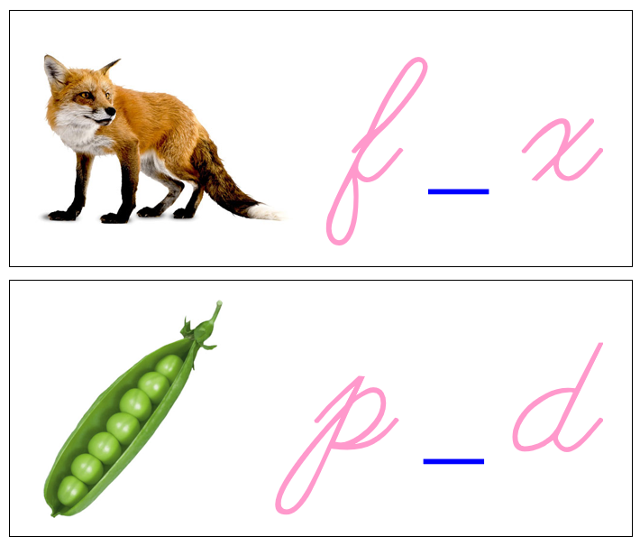 Montessori Moveable Alphabet Vowel Sound Cards (wood-cursive) - Pink ...