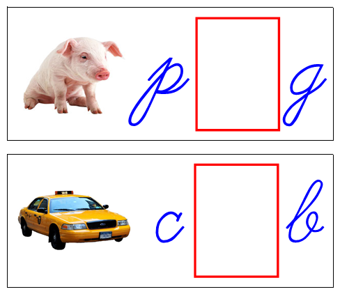 Montessori Moveable Alphabet Vowel Sound Cards (cursive) - Blue/Red ...