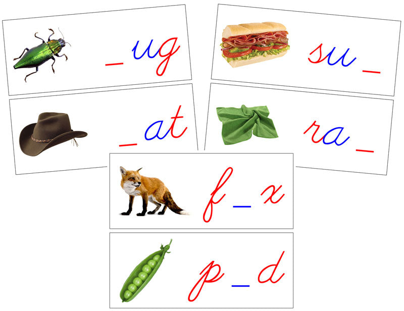 Wooden Cursive Moveable Alphabet Sound Cards Bundle red/blue ...