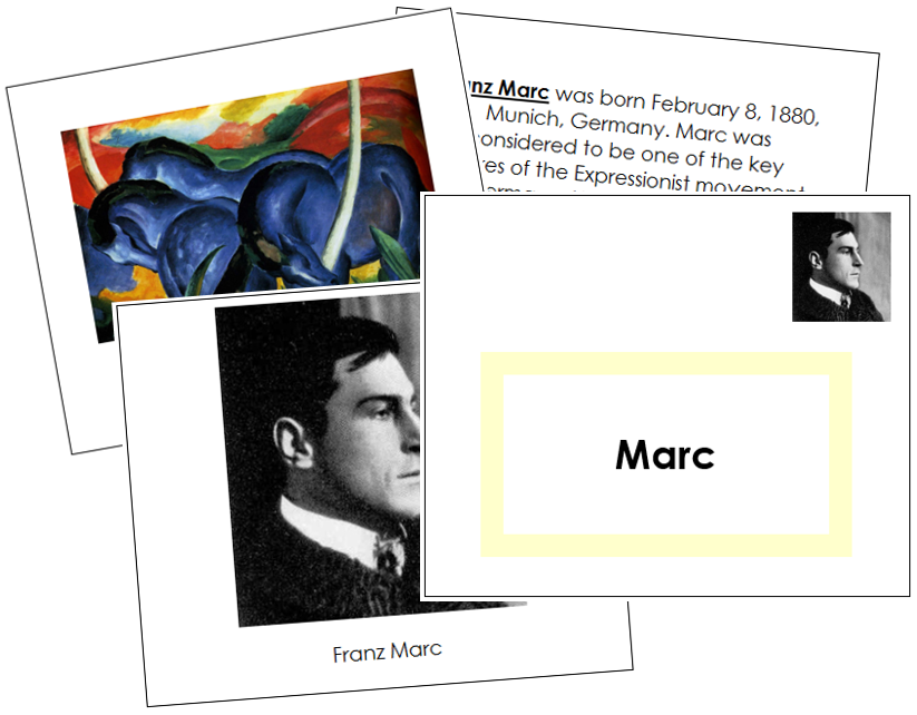 Franz Marc Art Book (border) - Montessori Print Shop