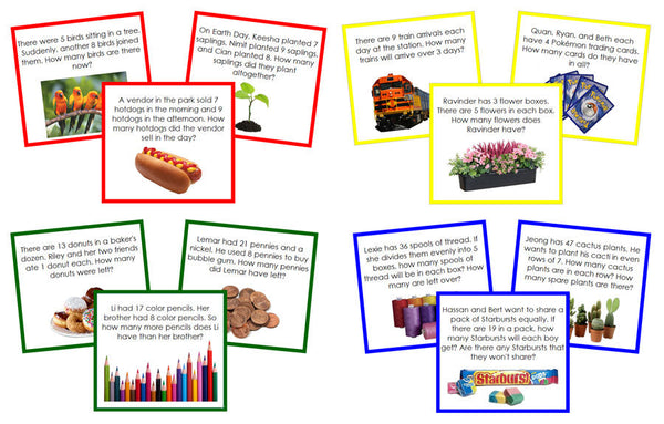 Math Word Problems Bundle (color) - Montessori Print Shop Digital Download