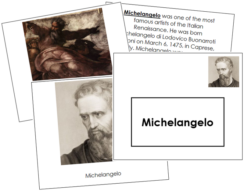 Michelangelo Art Book by Montessori Print Shop