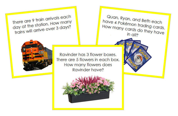 Multiplication Word Problems Set 2 (color-coded) - Montessori Print Shop