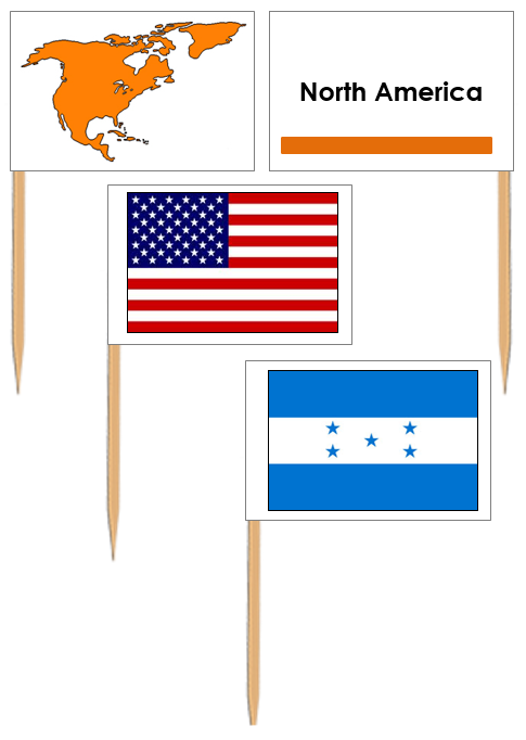 North American Flags (Pin Flags) - Montessori Print Shop