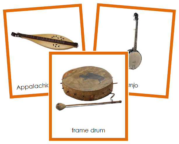 North American Musical Instrument Cards - Montessori Print Shop