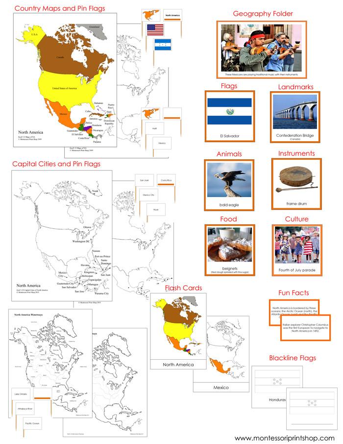 North America Deluxe Continent Bundle - Montessori Digital Download ...
