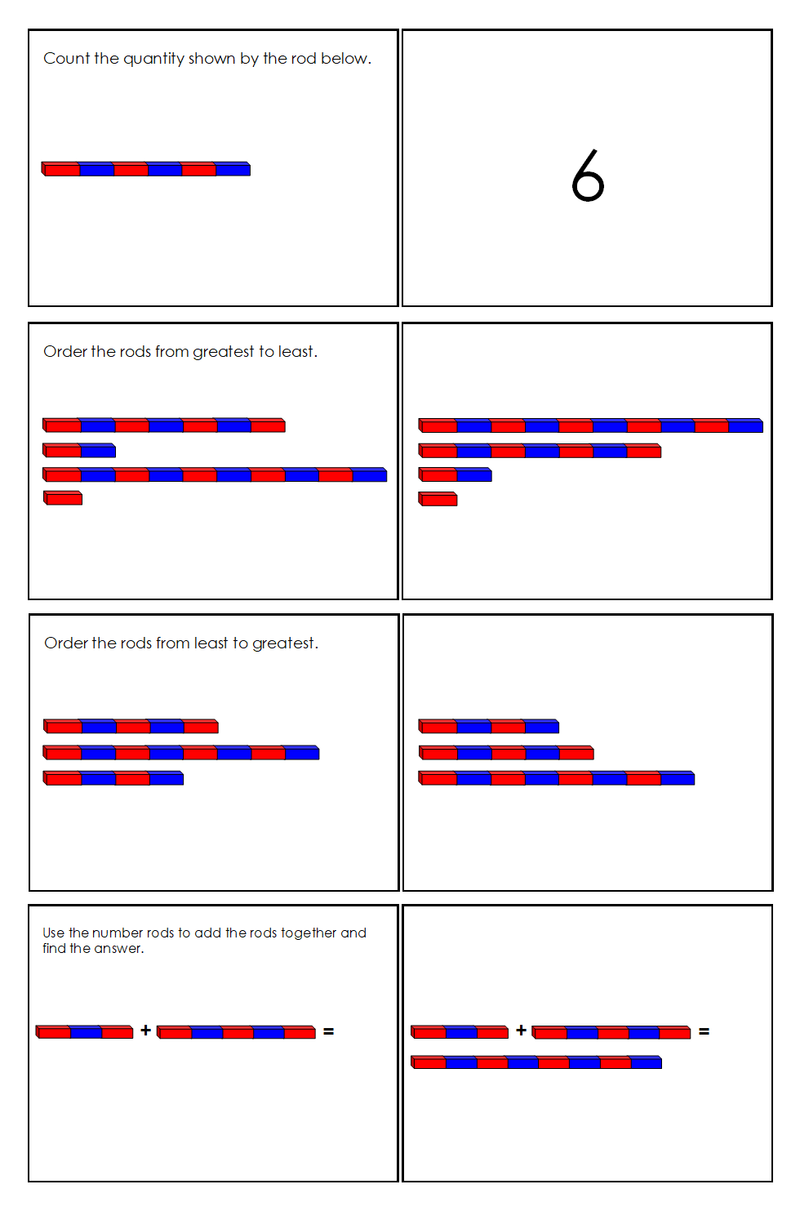 Number Rod Command Cards - Montessori Print Shop
