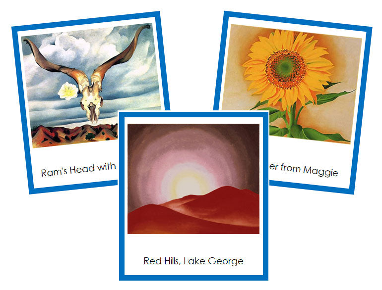 Georgia O'Keeffe Art Cards (borders) - Montessori Print Shop