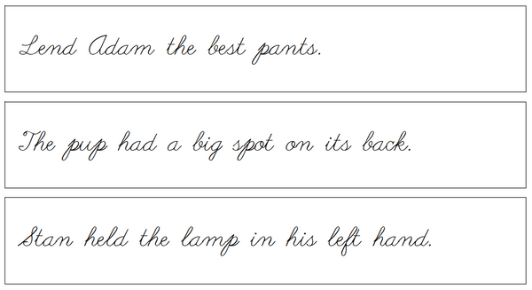 Phonetic Sentences - Level 2 (cursive) - Montessori Print Shop Digital ...