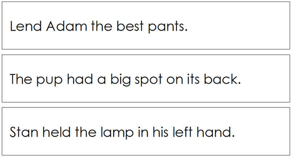 Phonetic Sentences (Level 2) - Montessori Print Shop