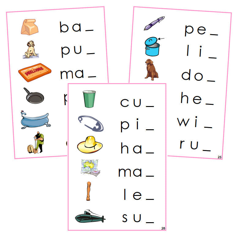 Pink Word Lists - Montessori Print Shop