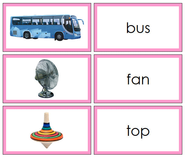 Pink Words & Picture Cards (photos) - Montessori Print Shop