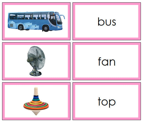 Pink Words & Picture Cards (photos) - Montessori Print Shop