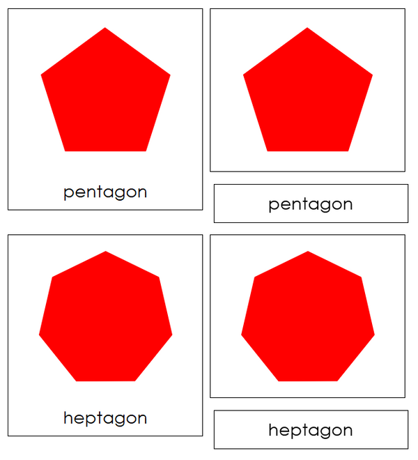 Types of Polygons 3-Part Cards - Montessori Print Shop