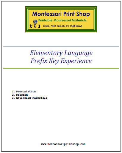 Elementary Montessori Prefixes Key Experience - Montessori Digital ...