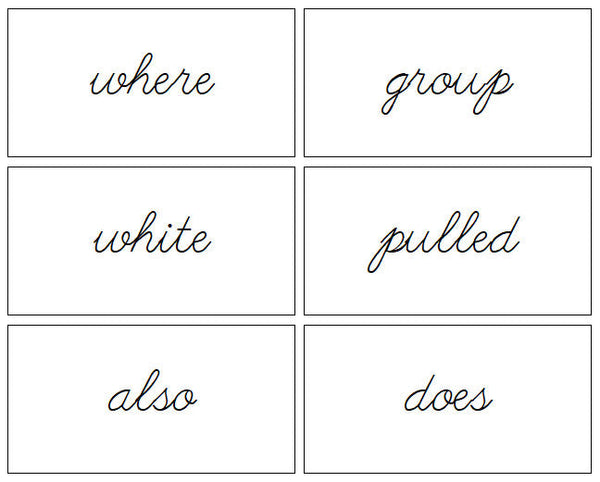 Puzzle Word Cards (cursive) - Montessori Print Shop - FREE Download