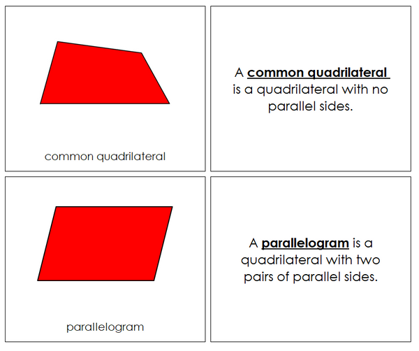 Types of Quadrilaterals Book - Montessori Print Shop