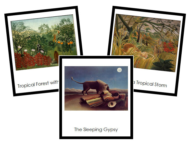 Henri Rousseau Art Cards (borders) - Montessori Print Shop
